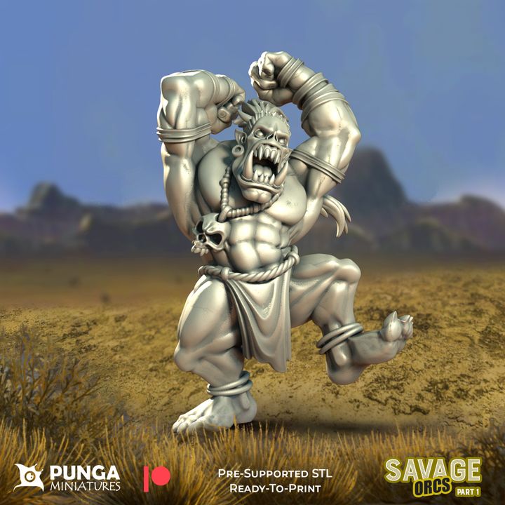 3D Printable Savage Orcs Complete Set by Punga Miniatures